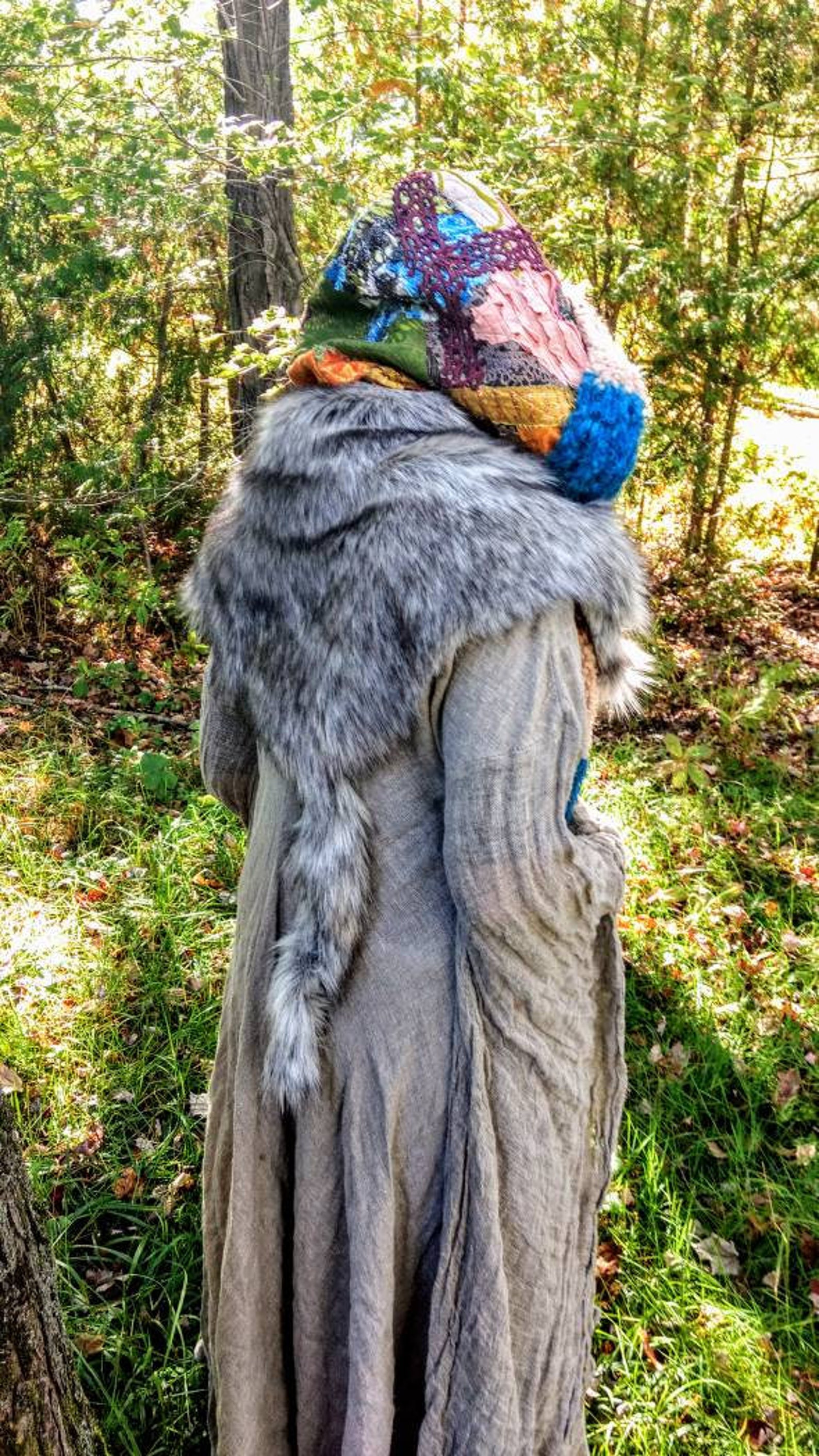 Patchwork Hood Scoodie Fur Hood Winter Hat Bohemian | Etsy