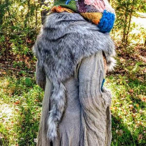 Patchwork Hood, Scoodie, Fur Hood, Winter Hat, Bohemian, Hippie, Shrug ...