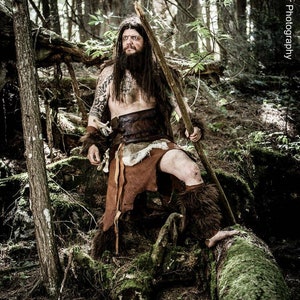 Leather Skirt, Tribal, Long Skirt, Rabbit Fur, Wrap Skirt, Kilt ...