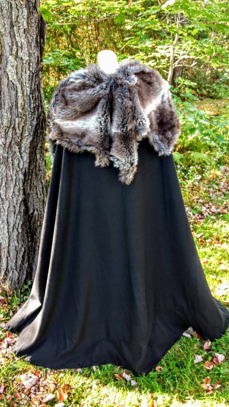 Fur Cloak Viking Cloak Jon Snow Fur Capelet Medieval | Etsy