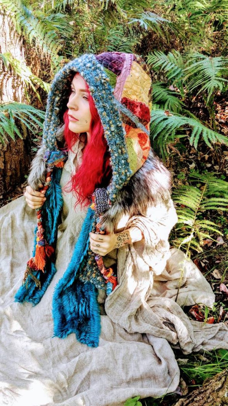 Fur Patchwork Hood Scoodie Capelet Warm Hood Fur Shawl | Etsy