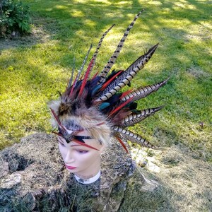 Feather Headdress Witch Volva Barbarian Tribal Shaman Costume Pheasent ...