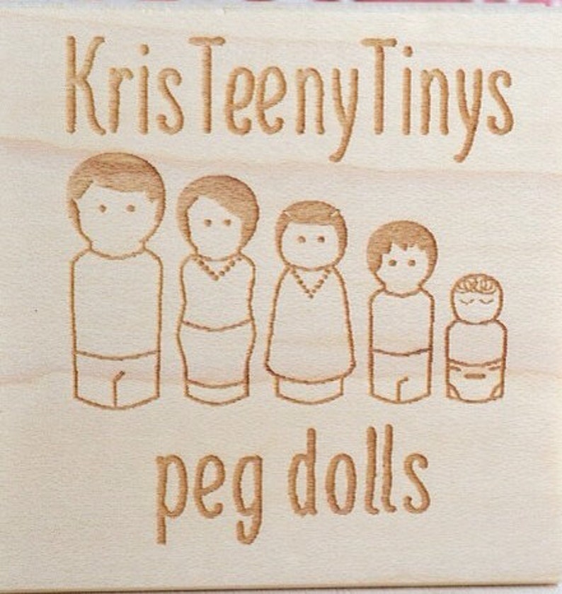 Custom Family of 3 Peg People - Etsy
