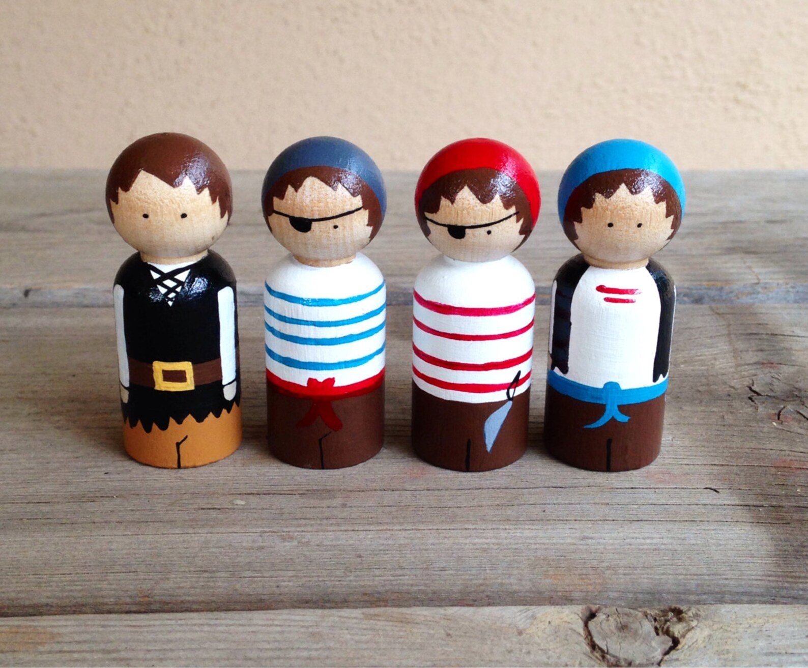 Pirate Peg People Set - Etsy