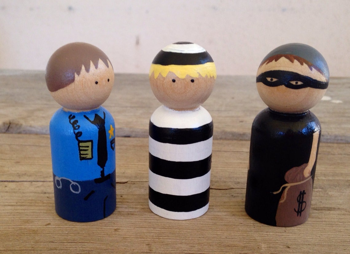 Police Set Peg Dolls - Etsy