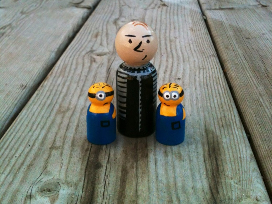 Despicable Me Wood Peg Doll Set - Etsy