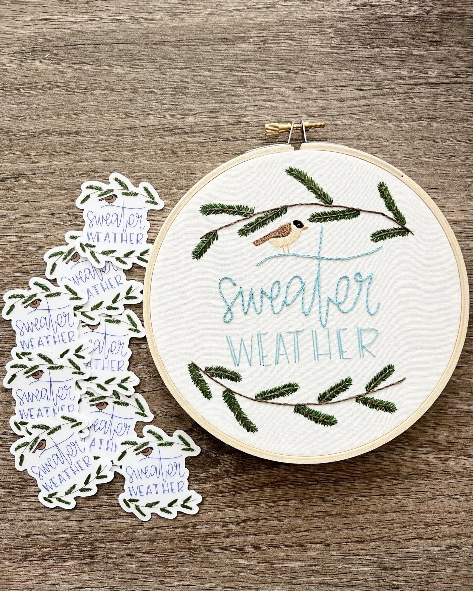 Digital PDF Embroidery Pattern - Sweater Weather Hand Embroidery ...