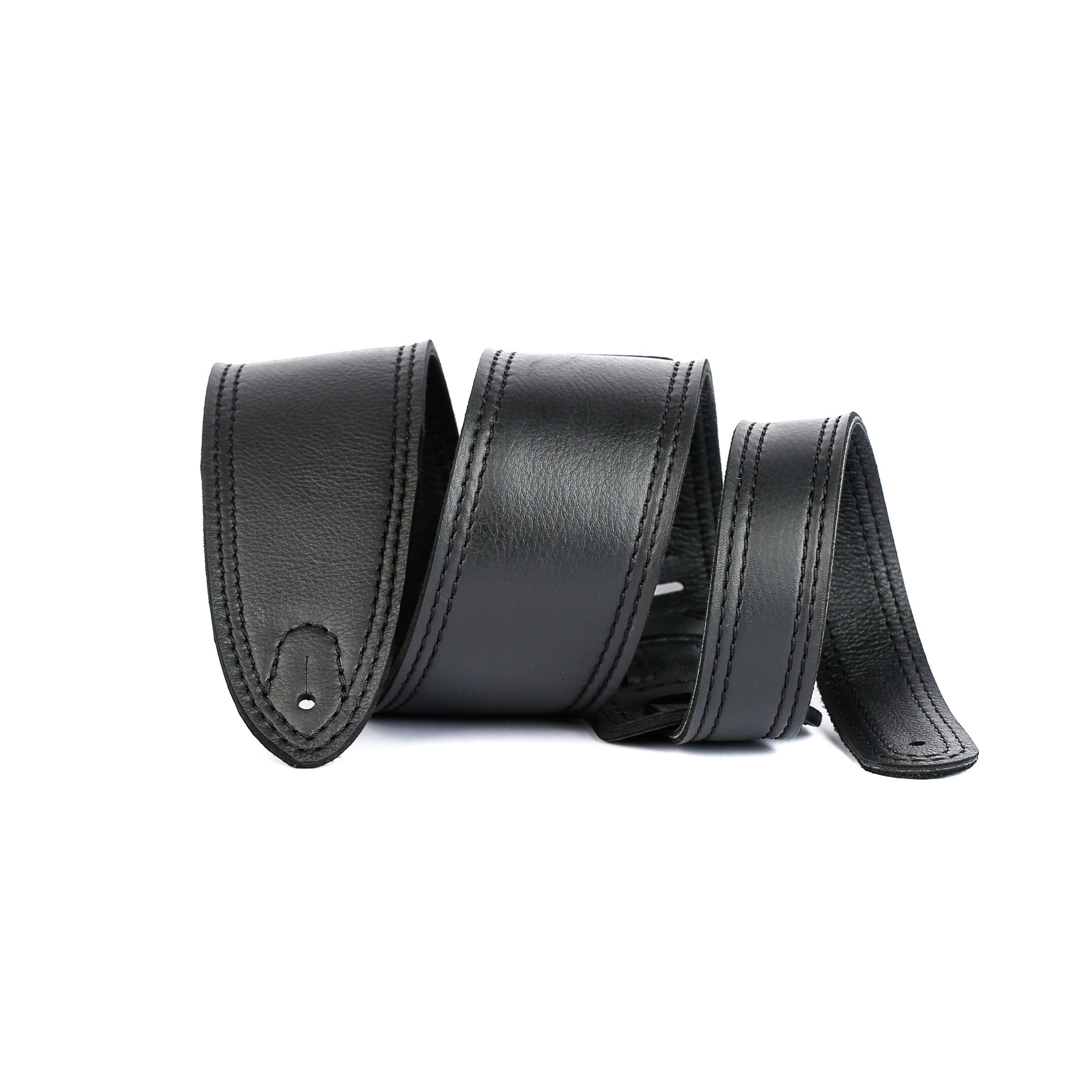 3-inch Wide Leather Guitar Strap Double Stitched Border Soft Garment ...