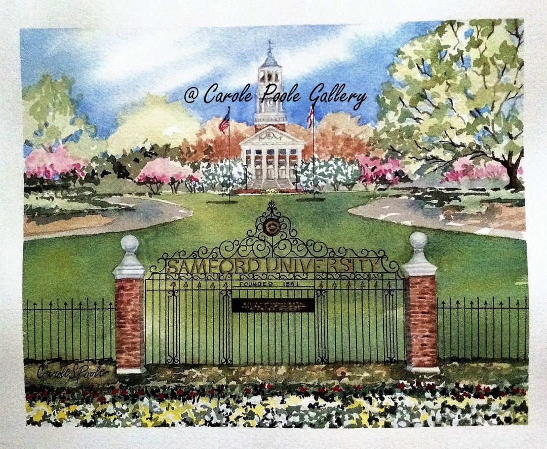 PRINT Samford University 8X10 Inches / Main Gate Print From Original ...