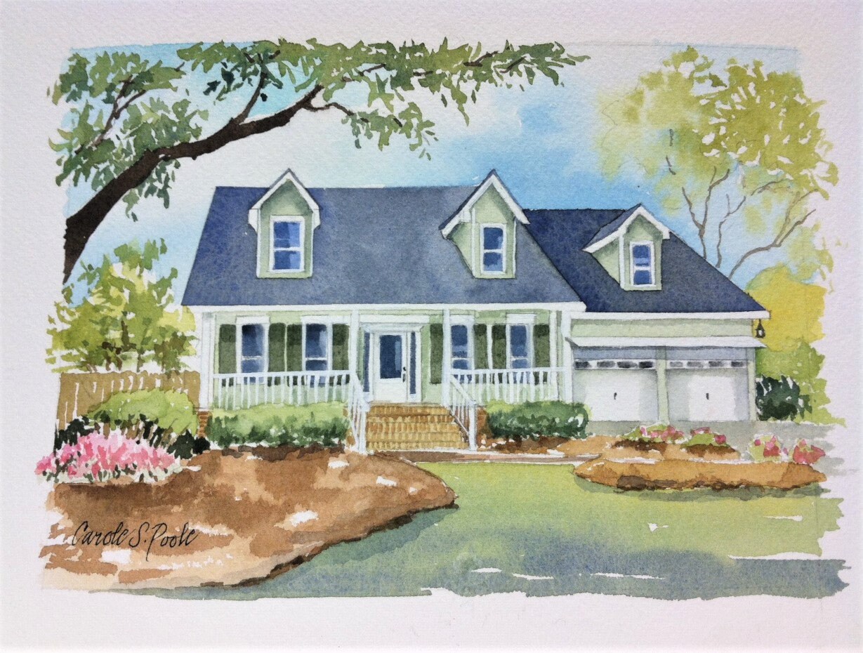 ORIGINAL Hand Painted Watercolor House, Your House Commissioned in ...