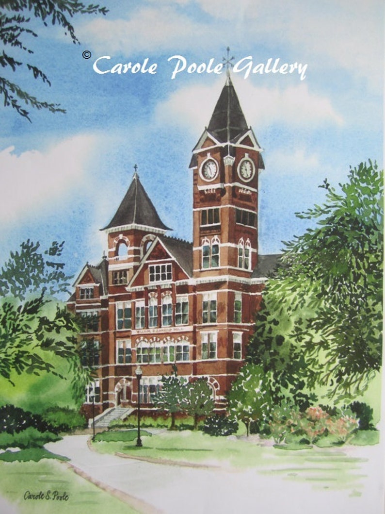 PRINT Auburn University 11X14 Inches / Samford Hall PRINT From Original ...