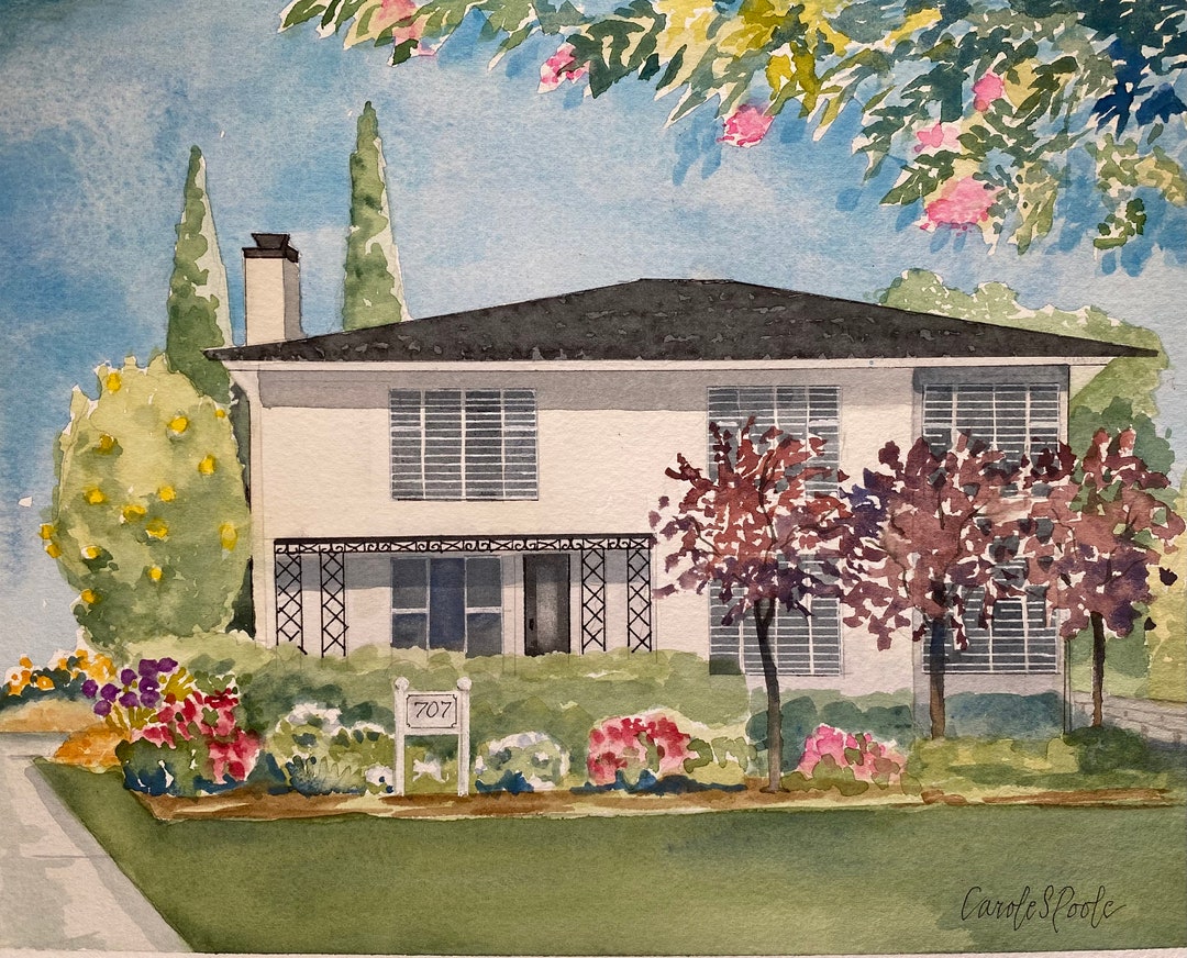 Watercolor House, Your House Hand Painted in Watercolor, Original Home ...