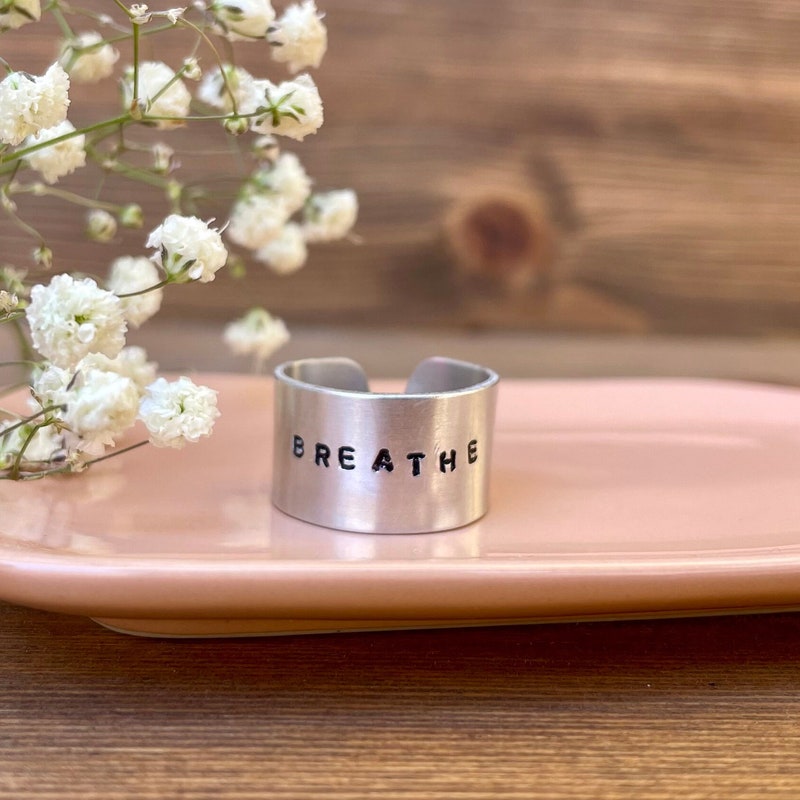 Handstamped Aluminum Ring - Etsy