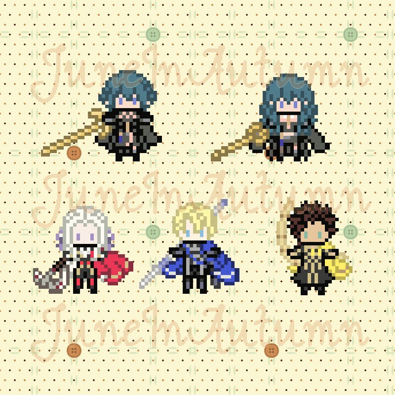 FE3H Avatar and Lords Inspired Perlers (male Byleth, Female Byleth ...
