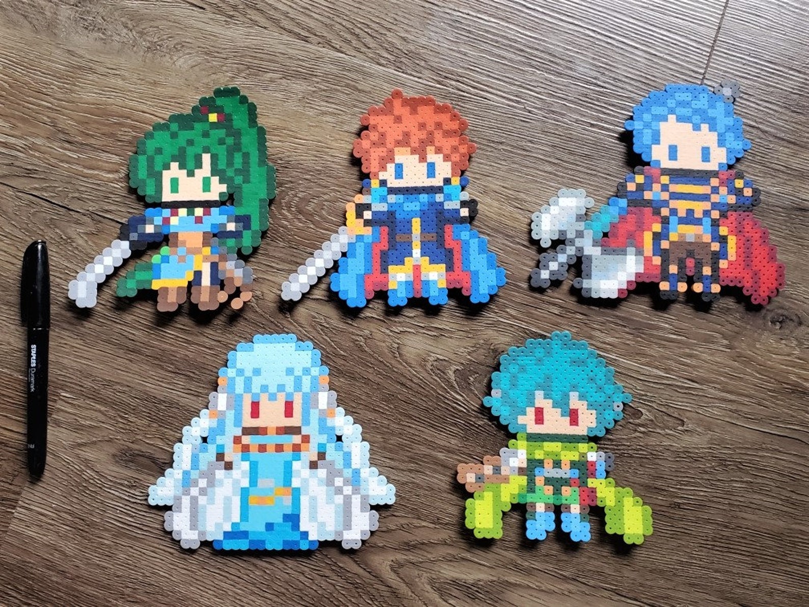 FE7 Lords and Dancers Inspired Perlers (lyn, Eliwood, Hector, Ninian ...