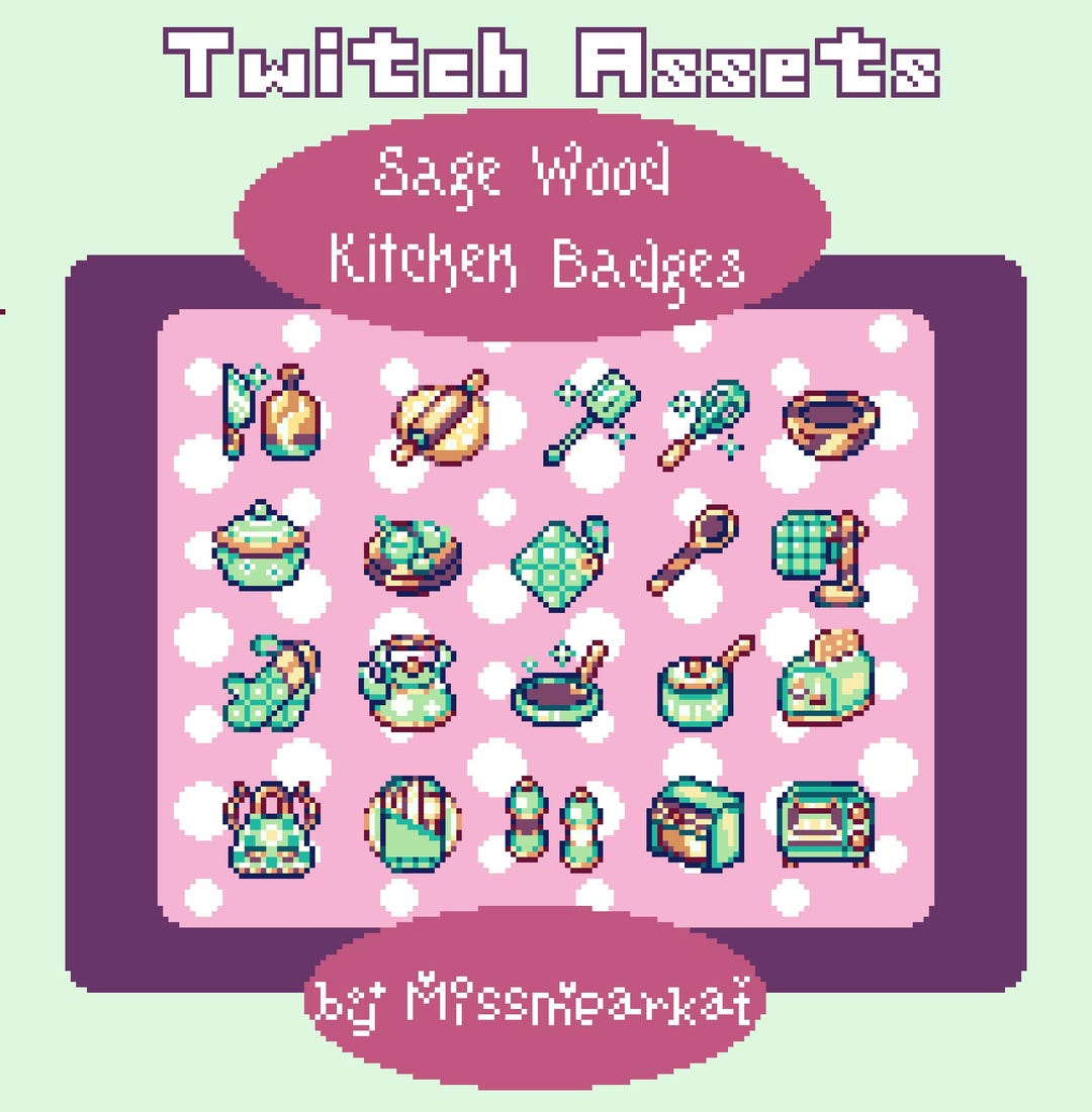 Sage Wood Cooking/kitchen Twitch Sub Badges, Appliance and Dishware ...