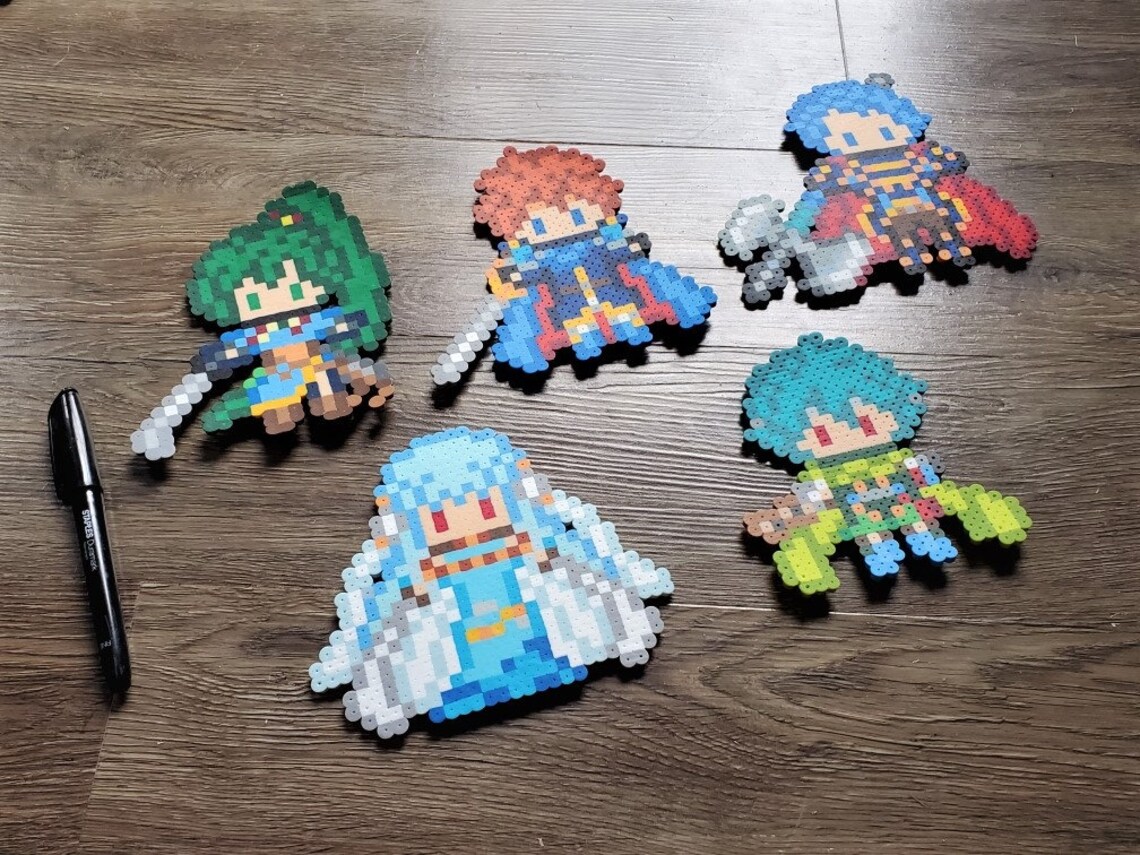 FE7 Lords and Dancers Inspired Perlers (lyn, Eliwood, Hector, Ninian ...