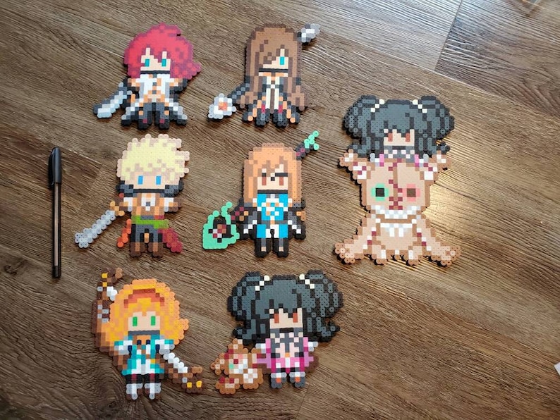 Toa Inspired Perlers (luke Fon Fabre, Tear Grants, Guy Cecil, Jade ...