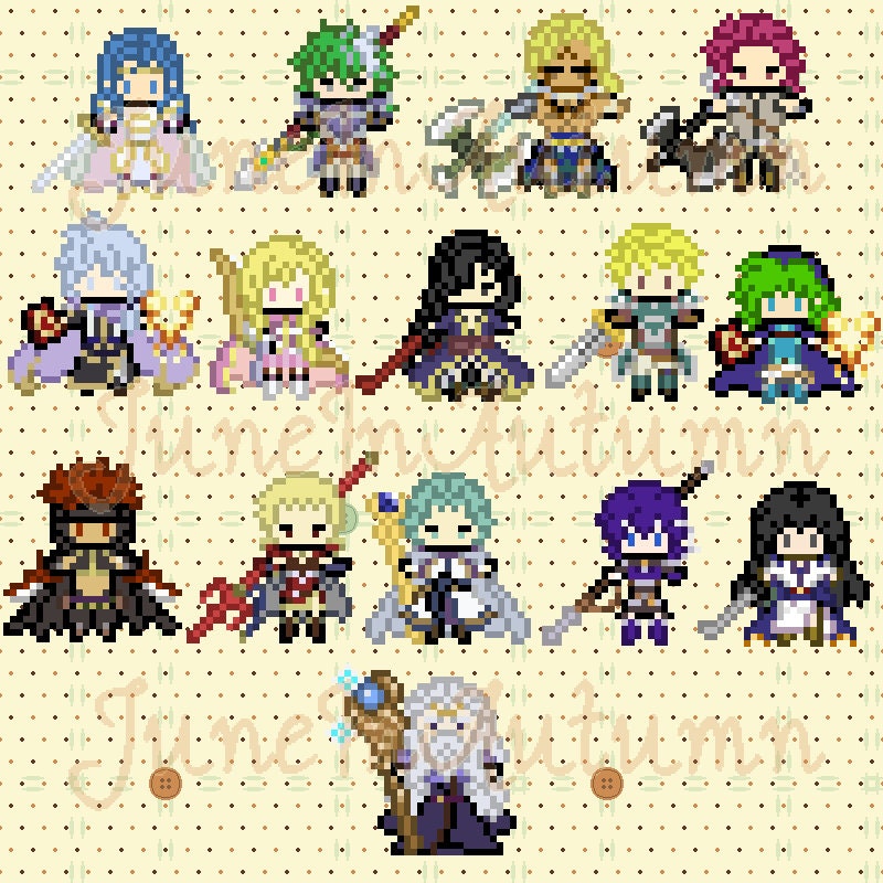 FE7 Story Characters Part 2 (isadora,heath,hawkeye,geitz,pent,louise ...