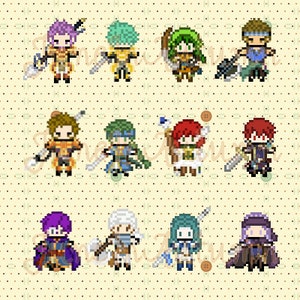 FE7 Eliwood's Story Characters Part 1 (marcus, Lowen, Rebecca, Bartre ...
