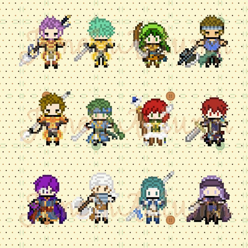 Personajes de la historia de FE7 Eliwood, parte 1 Marcus, Lowen ...