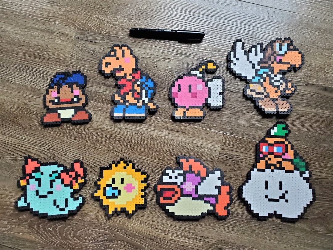 PM 64 Perler Partners (goombario, Kooper, Bombette, Parakarry, Lady Bow ...