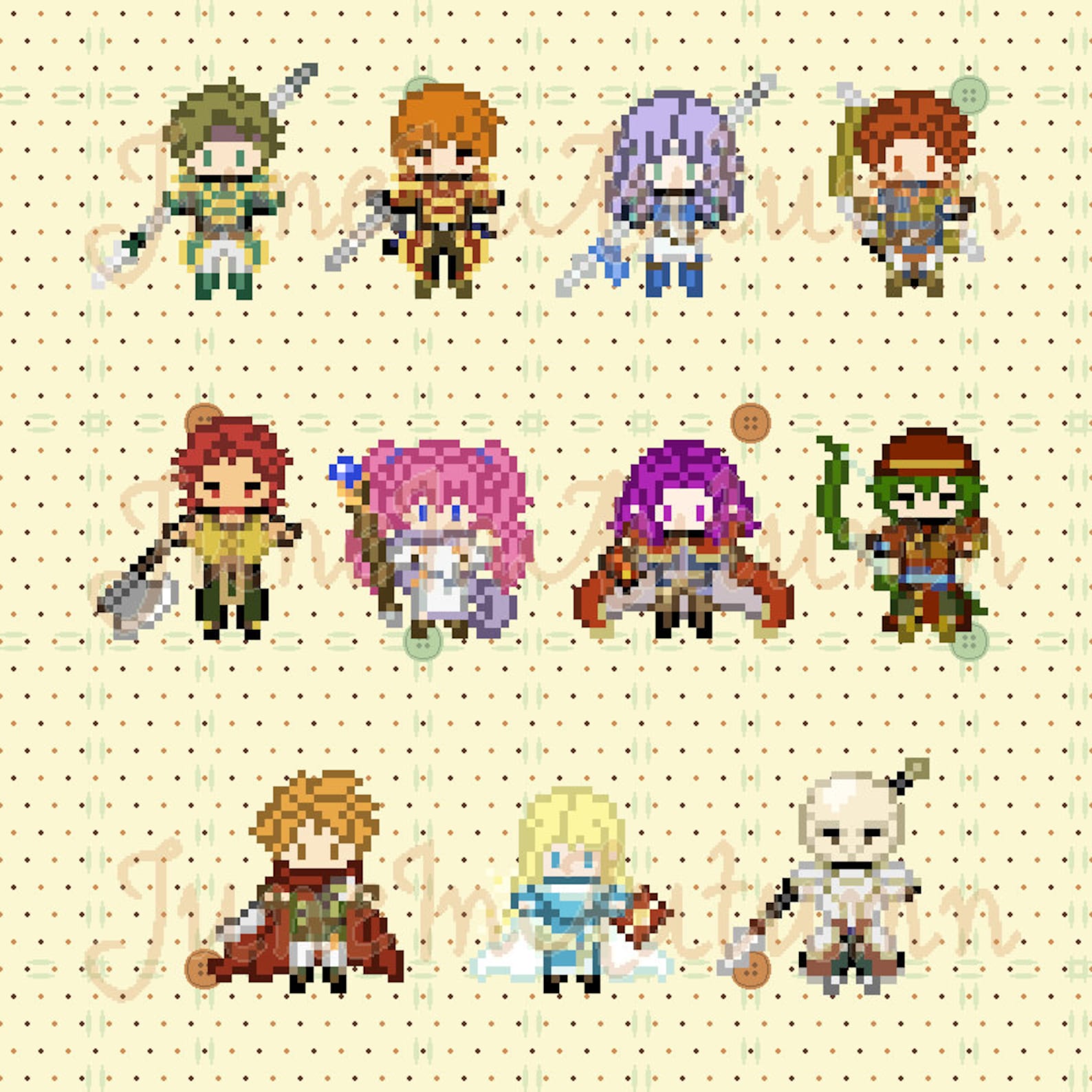 FE 7 Blazing Sword Lyn's Story Characters sain Kent | Etsy