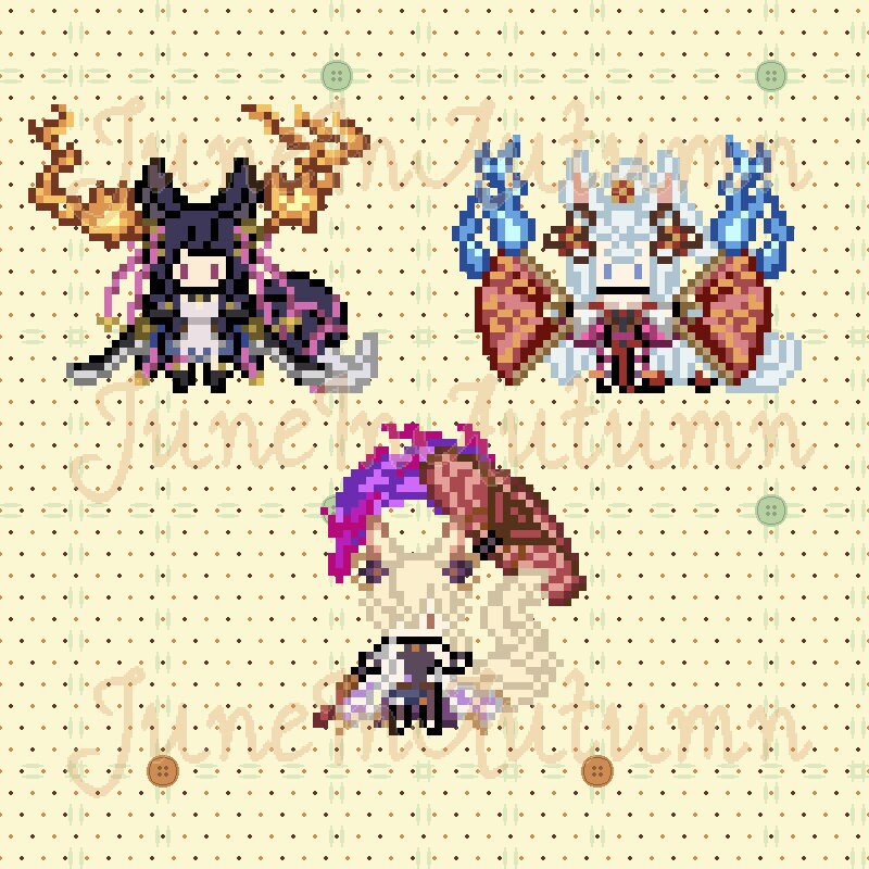 GBF Inspired Perlers Foxflame Users (yuel, Societte, Kou) - Etsy