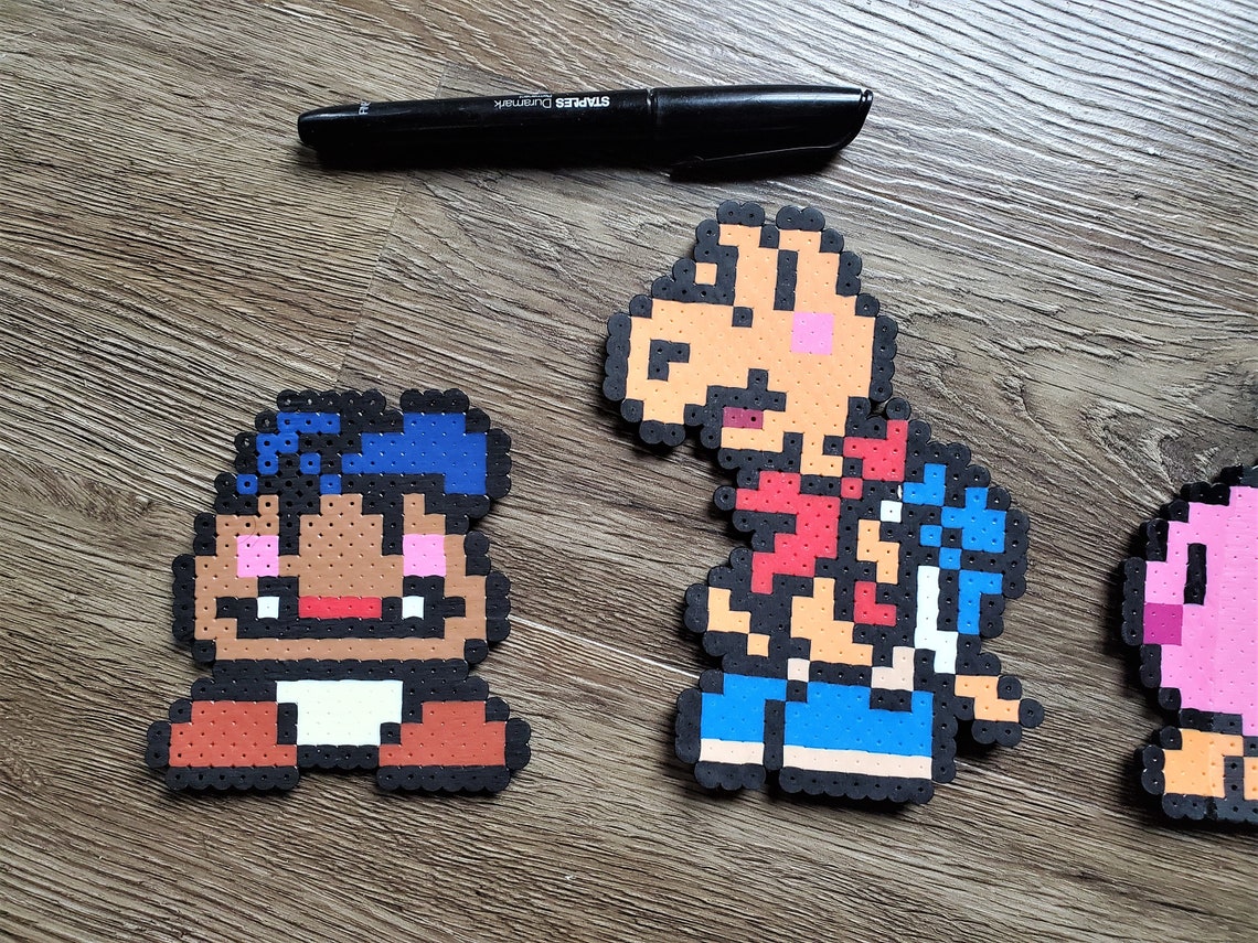 Paper Mario N64 Perler Partners goombario Kooper Bombette | Etsy