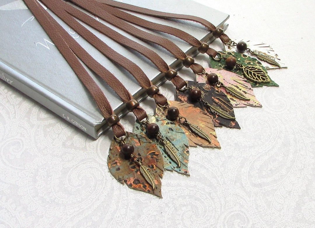 Leather Feather Bookmark Book Lovers Readers Gift Genuine Leather Book ...