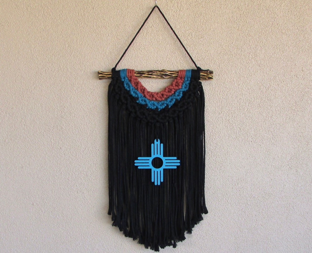 Southwest Wall Hanging New Mexico Zia Decoration Macrame Wall Hanging ...