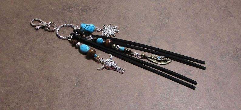 Western Purse Tassel Boho Chic Bag Charm Keychain Hippie - Etsy