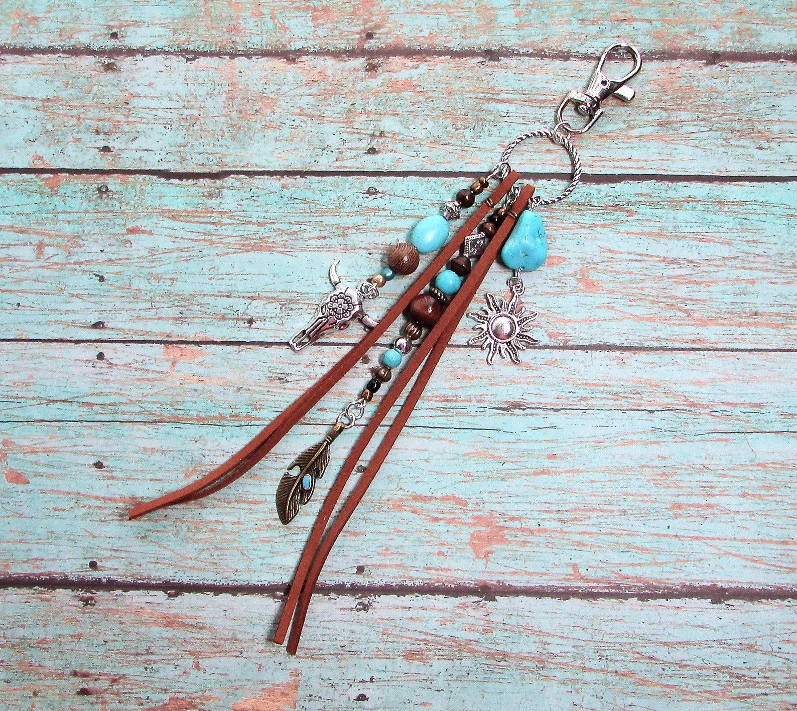 Western Purse Tassel Boho Chic Bag Charm Keychain Hippie - Etsy