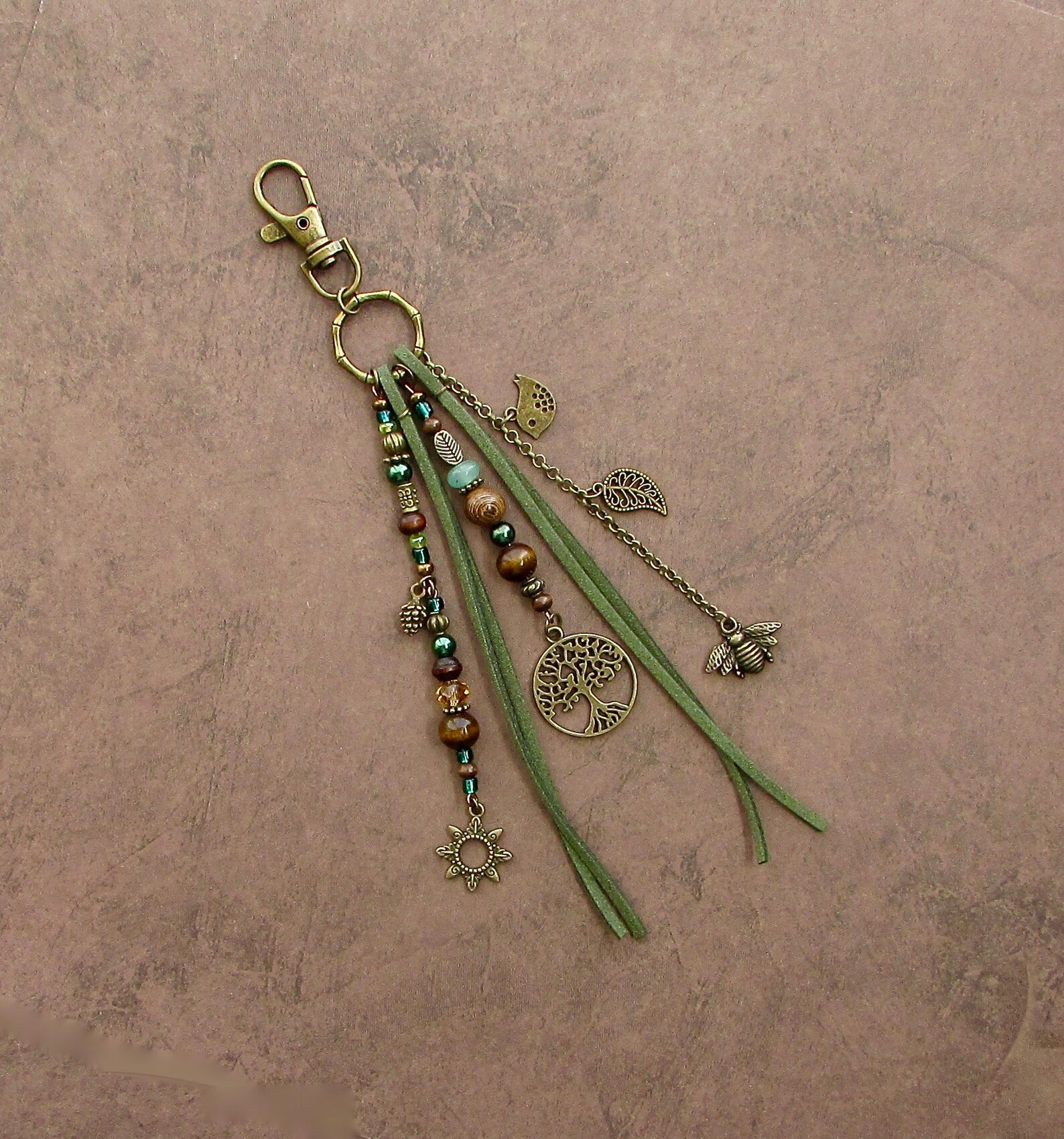 Nature Purse Tassel Earthy Hippie Boho Beaded Fringe Bag Charm - Etsy