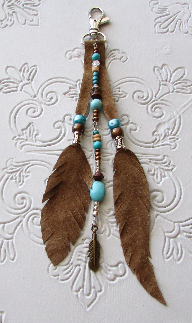 Purse Tassel Boho Keychain Hippie Native American Leather - Etsy