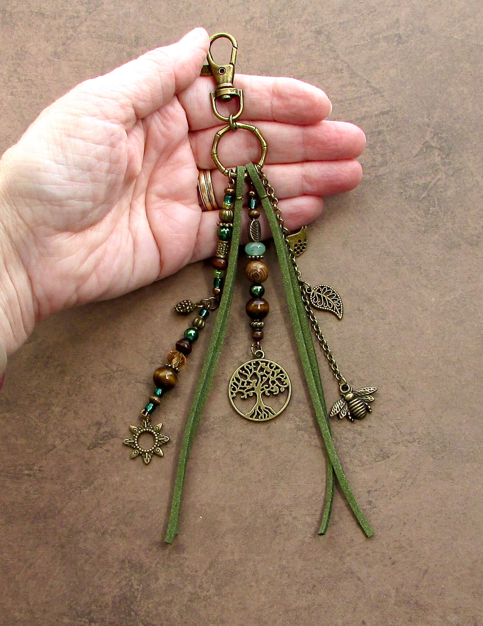 Nature Purse Tassel Earthy Hippie Boho Beaded Fringe Bag Charm - Etsy