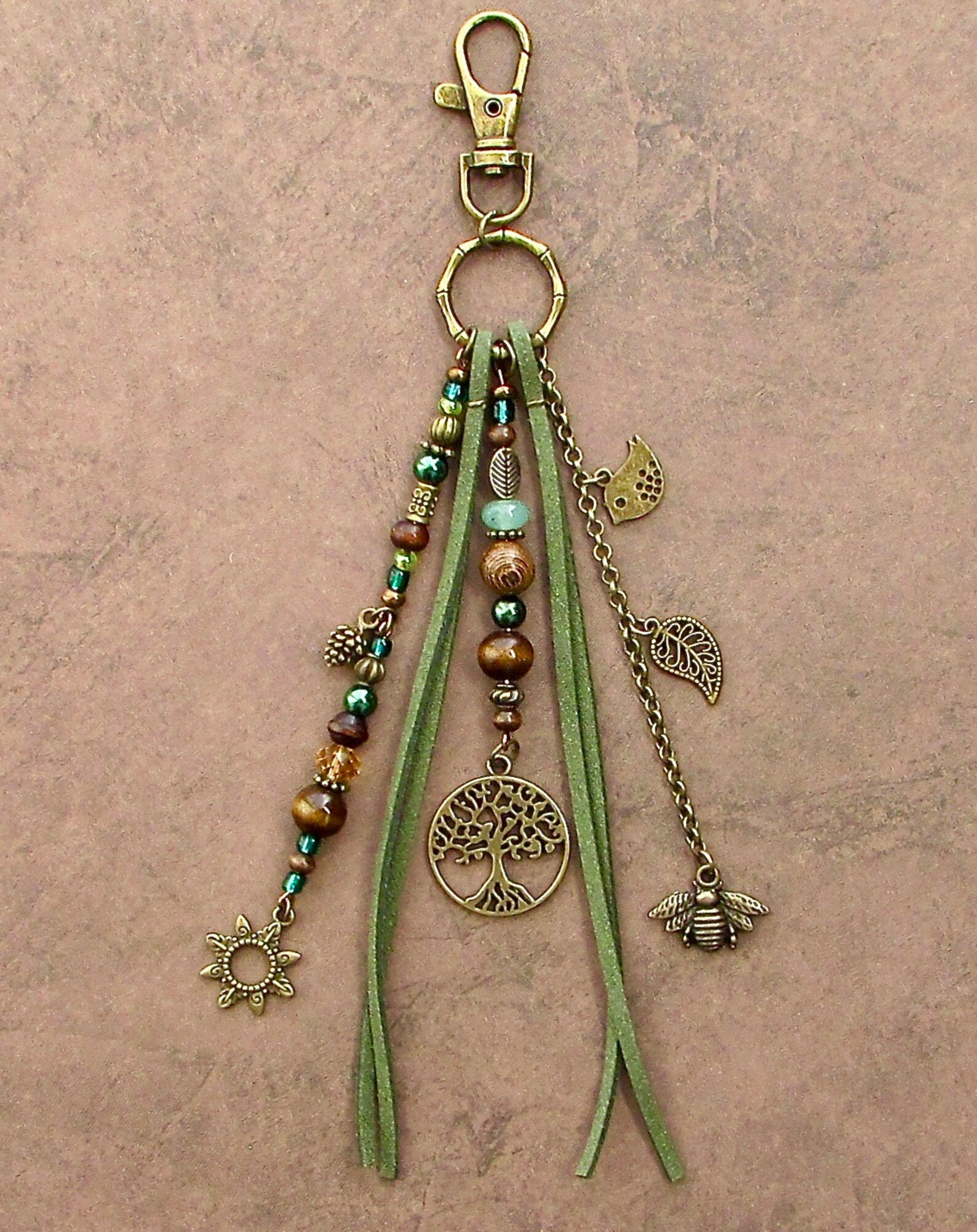 Nature Purse Tassel Earthy Hippie Boho Beaded Fringe Bag Charm - Etsy