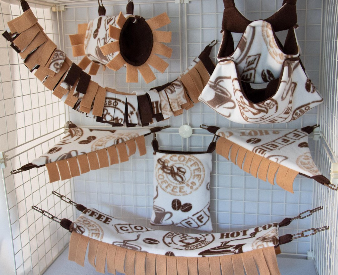 Coffee and Cream Custom Sugar Glider Fleece Cage Set - Etsy