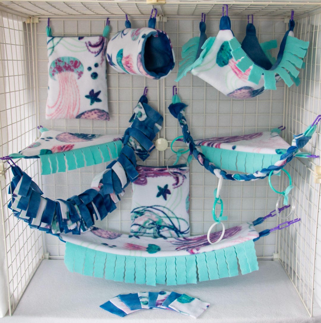 Jellyfish Basin Custom Sugar Glider Fleece Cage Set - Etsy