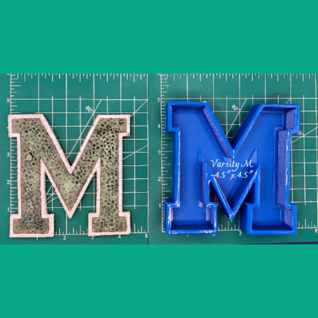 Varsity Font M Silicone Freshie Mold - Silicone Mold - Car Freshie Mold ...