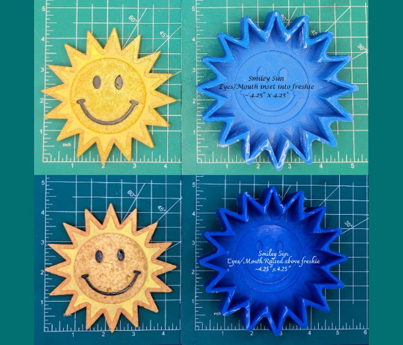 Smiley Face Emoji Sun Silicone Freshie Mold - Silicone Mold - Car ...