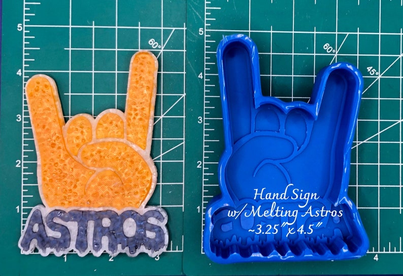 Hand Sign Melting Astros Silicone Freshie Mold - Silicone Mold ...