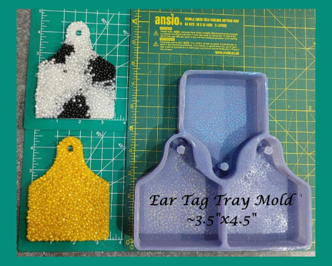 Cow Ear Tag Silicone Freshie Mold - Silicone Mold - Freshie Mold ...
