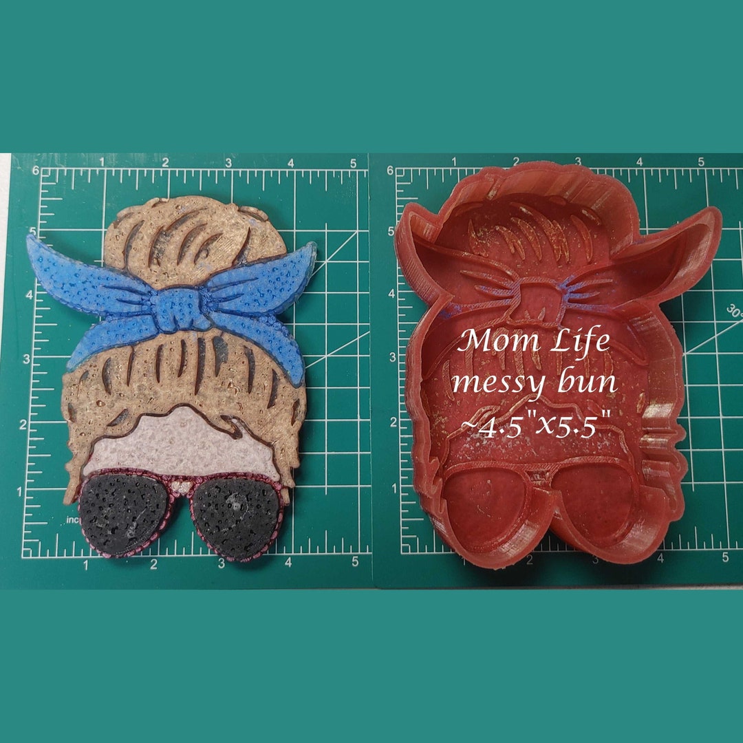 Mom Life Messy Bun Silicone Freshie Mold - Silicone Mold - Car Freshie ...