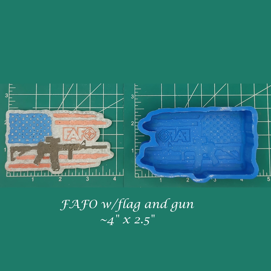FAFO Flag With Gun Silicone Freshie Mold Silicone Mold Freshie Mold ...