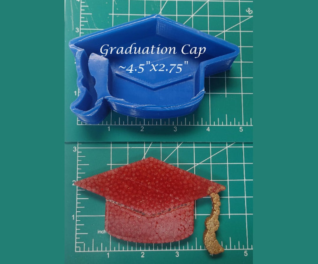 Graduation Cap and Inserts Silicone Freshie Mold - Silicone Mold ...