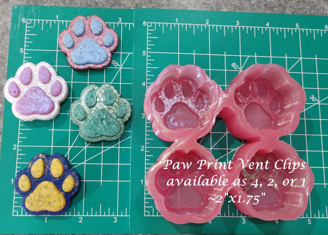Paw Print Vent Clip Tray Freshie Mold - Silicone Mold - Freshie Mold ...
