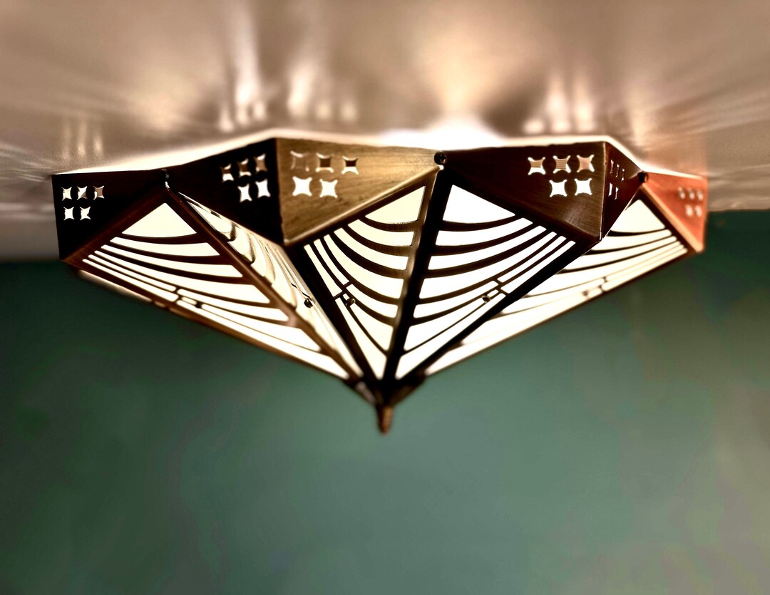 ARAGON Semi Flush Mount Lighting Close to Ceiling Fixture Geometric ...