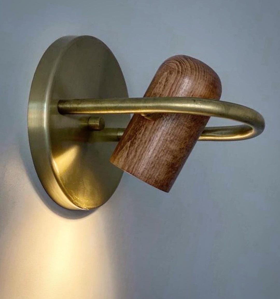 ANCHOR Handmade Moving Wood Shade Wall Sconce - Mid-century Modern ...