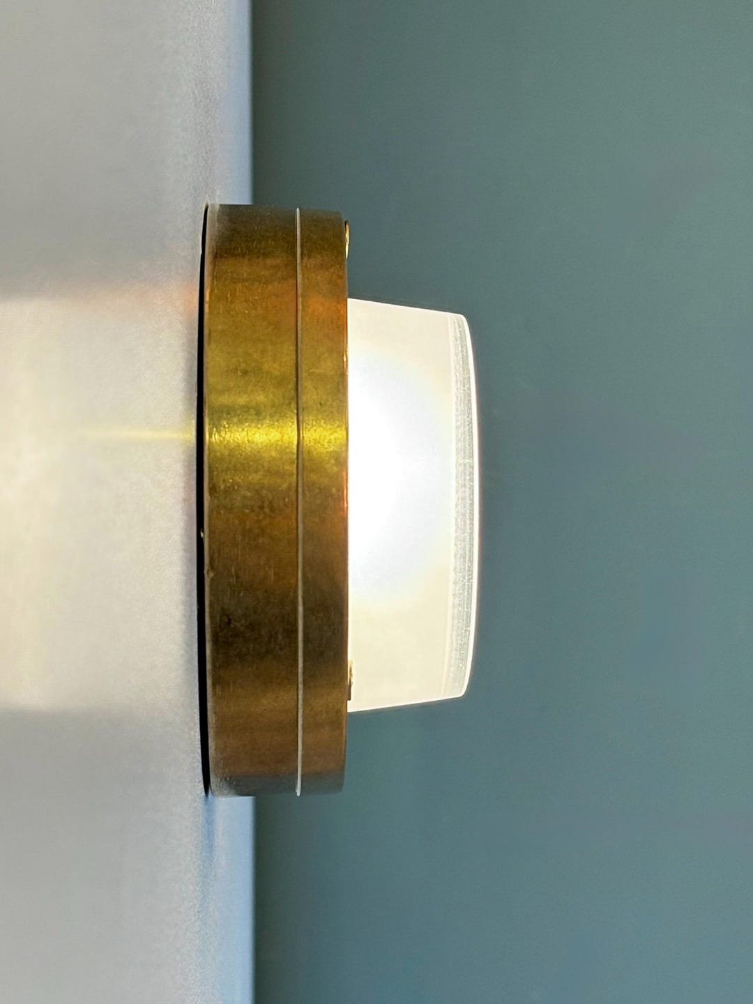 URDARIA Brass Flush Mount Light, Nautical Glass Fixture for Outdoor ...